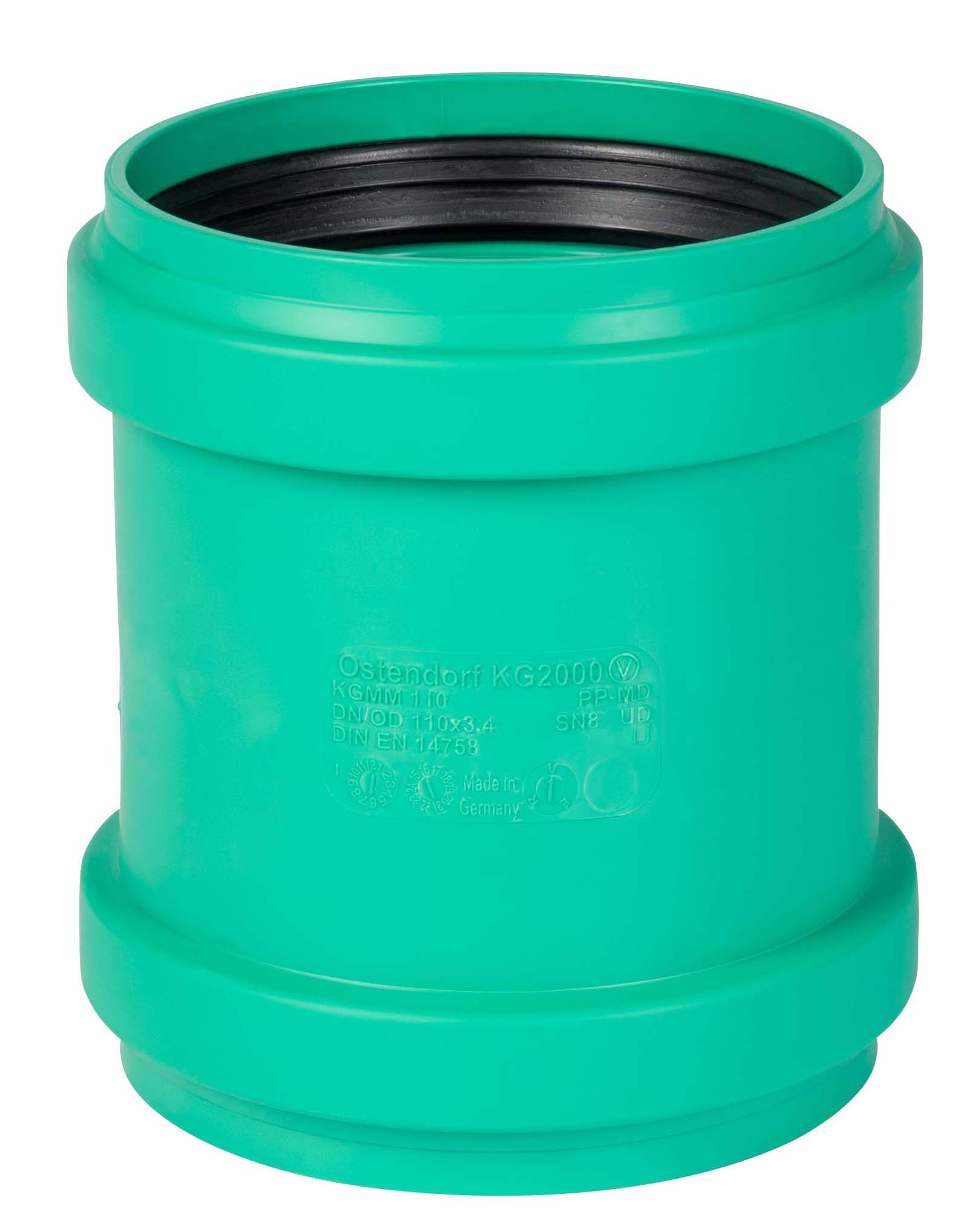 KG-2000 PP Doppelmuffe (grün) DN 160 | 5002060067
