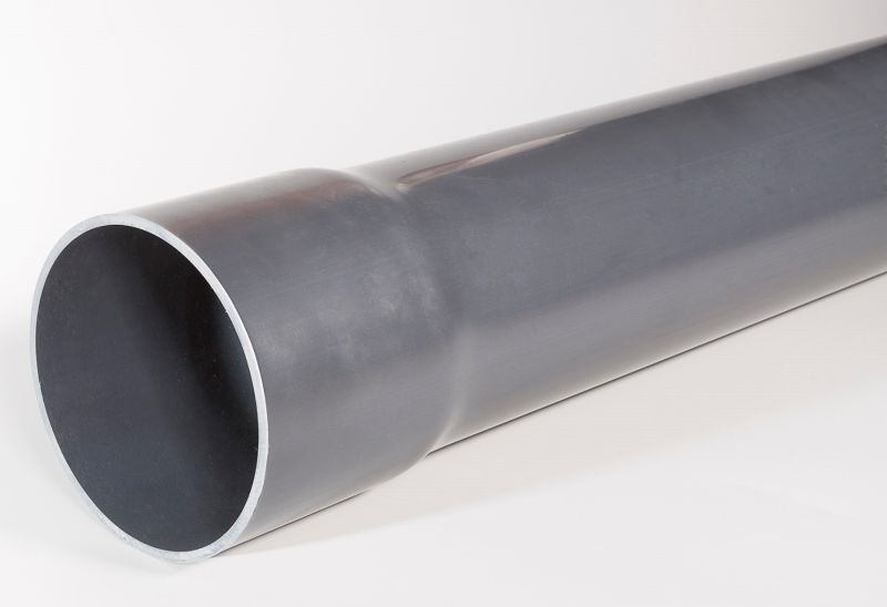 PVC Kabelschutzrohr mit Klebemuffe DN 200/9,6 Länge 6m VE 150 m ...